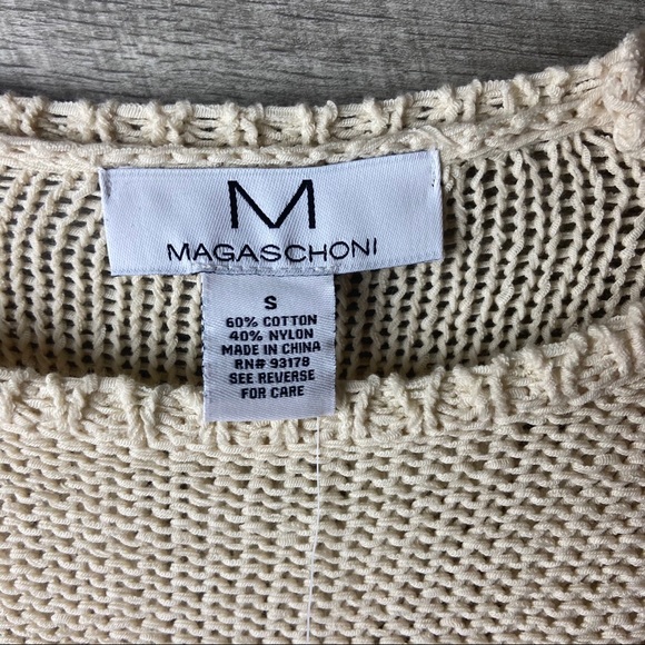 Magaschoni | Sweaters | Magaschoni Cream Knit Pullover Long Sleeve ...